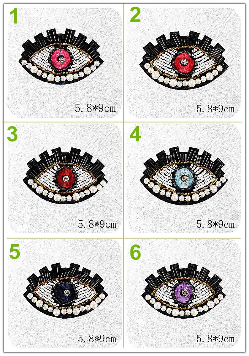 Crystal Embroidery Beaded Color Eye Eyes Applique Eyes patch | Etsy