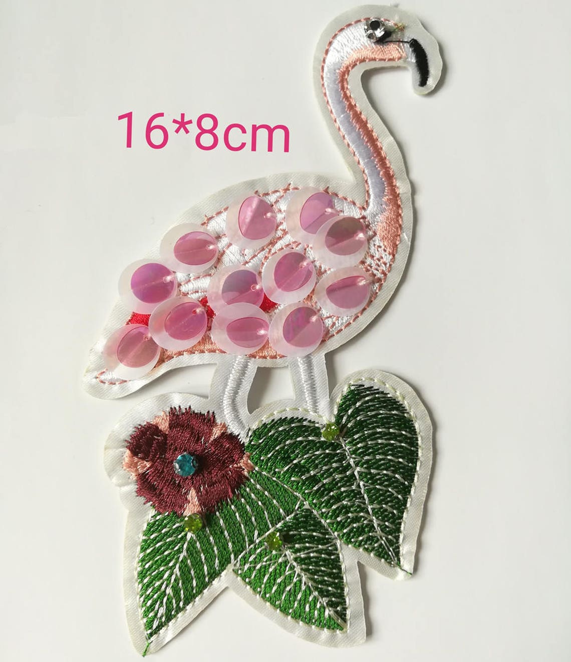 Crystal Beaded Fabric Sequins Flower Bird Flamingo Cherry - Etsy