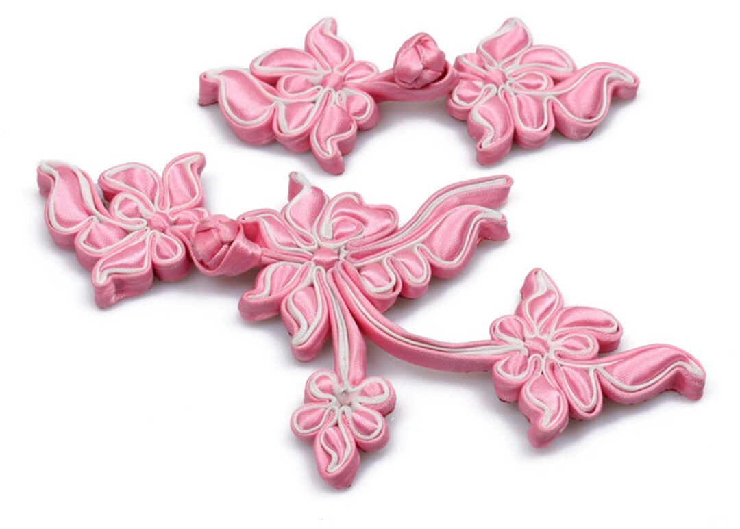 One Set Single Color Tradition Flower Blossom Art Cloth Button DIY ...