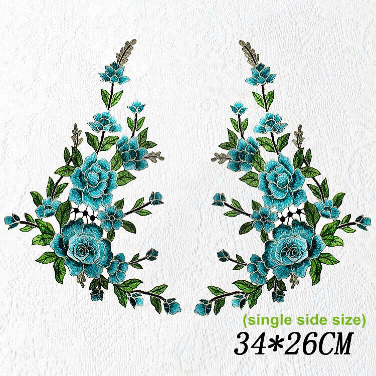 One Set of Single Color Fabric Embroidery Flower Branches - Etsy