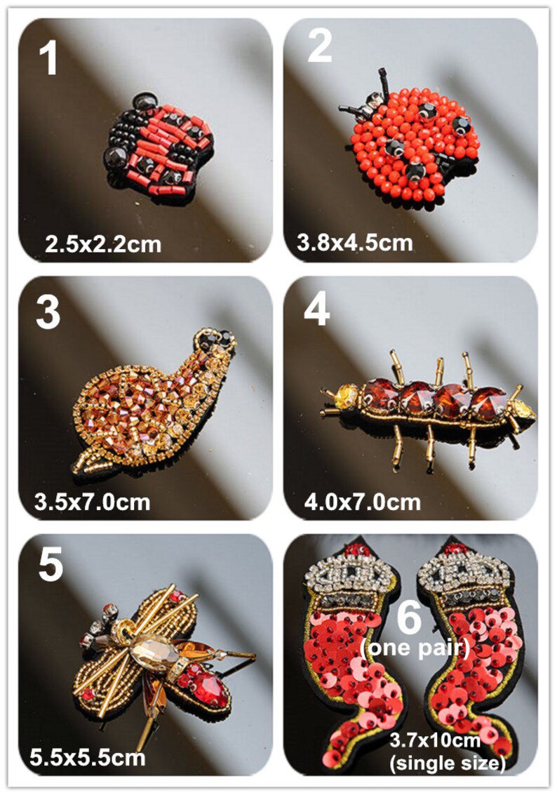 Crystal Glitter Beaded Ladybug Bee Beetle Snail Applique - Etsy