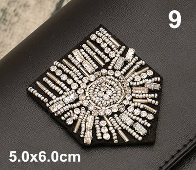Crystal Glitter Beaded Pocket Badge Applique Fashion Cloth DIY | Etsy