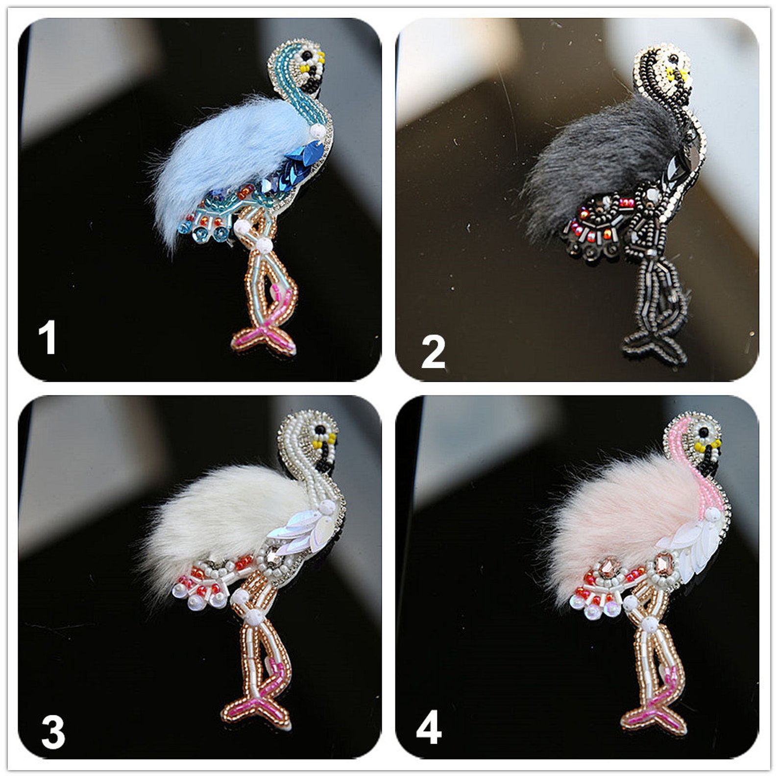 5.0x12cm Sequins Beaded Fabric Plush Red-crowned Crane Bird - Etsy