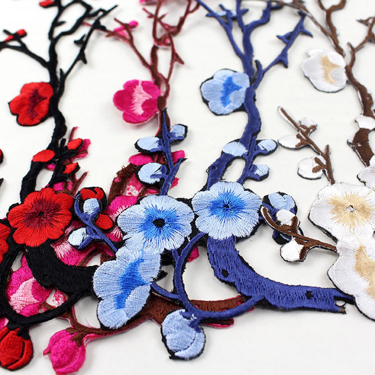 11.5x41cm Fabric Applique Flower Cloth Handsew Applique DIY Garment ...