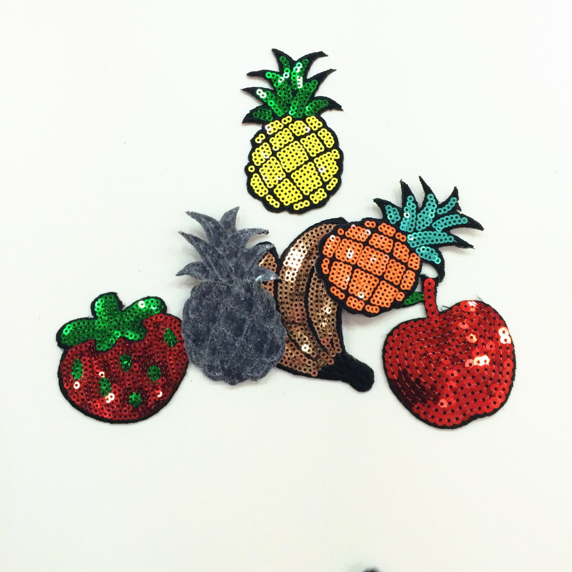 Sequins Beaded Fruits Pineapple Apply Strawberry Rainbow - Etsy
