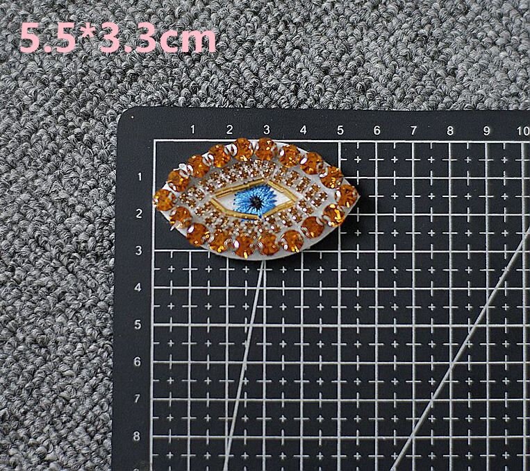 Crystal Beaded Eyes Heart Eye Applique Badge Cloth Patch Sew | Etsy