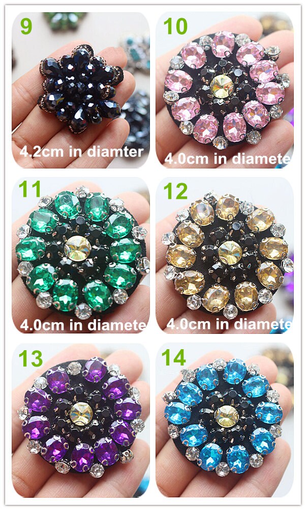 Crystal Beaded Stunning Crystal Flower Applique Cloth Stickers DIY ...