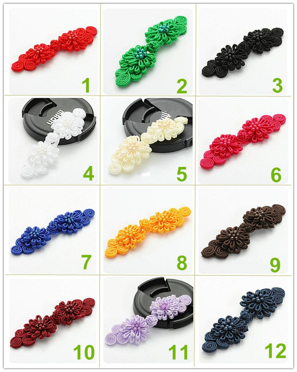 5pieces of Single Color 8x2.5cm Tradition Cloth Beaded Button - Etsy