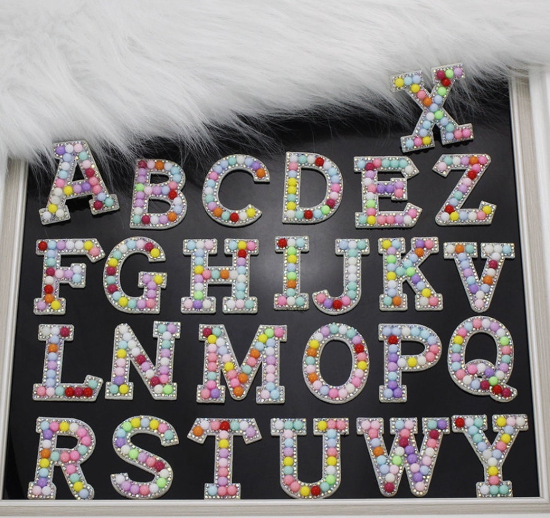 Crystal Sequins Beaded 26 English Letter Applique Letters Cloth DIY ...
