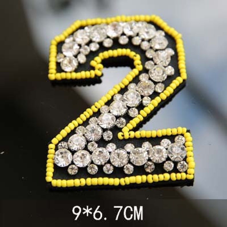 Fabric Crystal Beaded Color Numbers 0 to 9 Number Appliques | Etsy