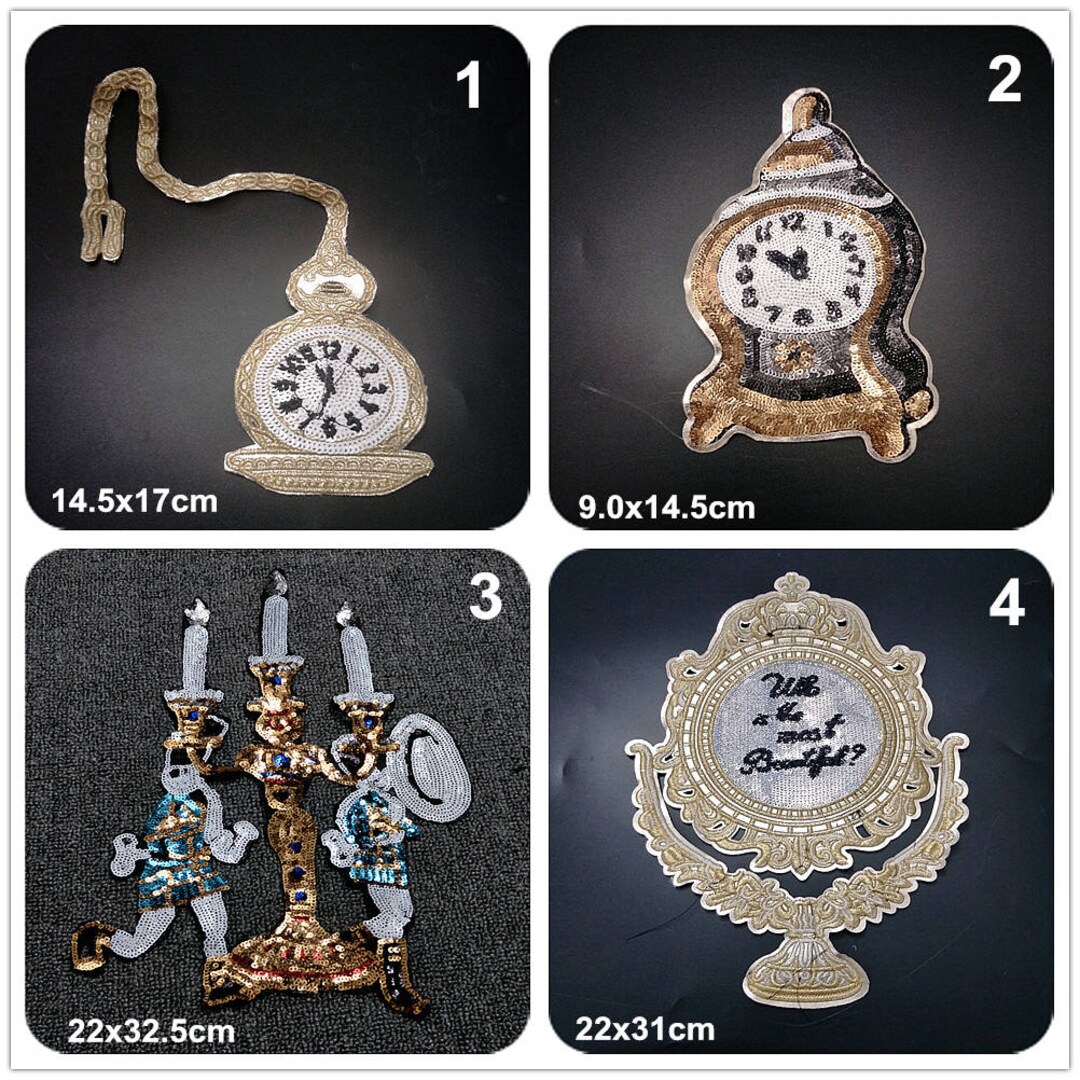 Sequins Beaded Pocket Watch Magic Mirror Candle Soldier Desk Clock ...