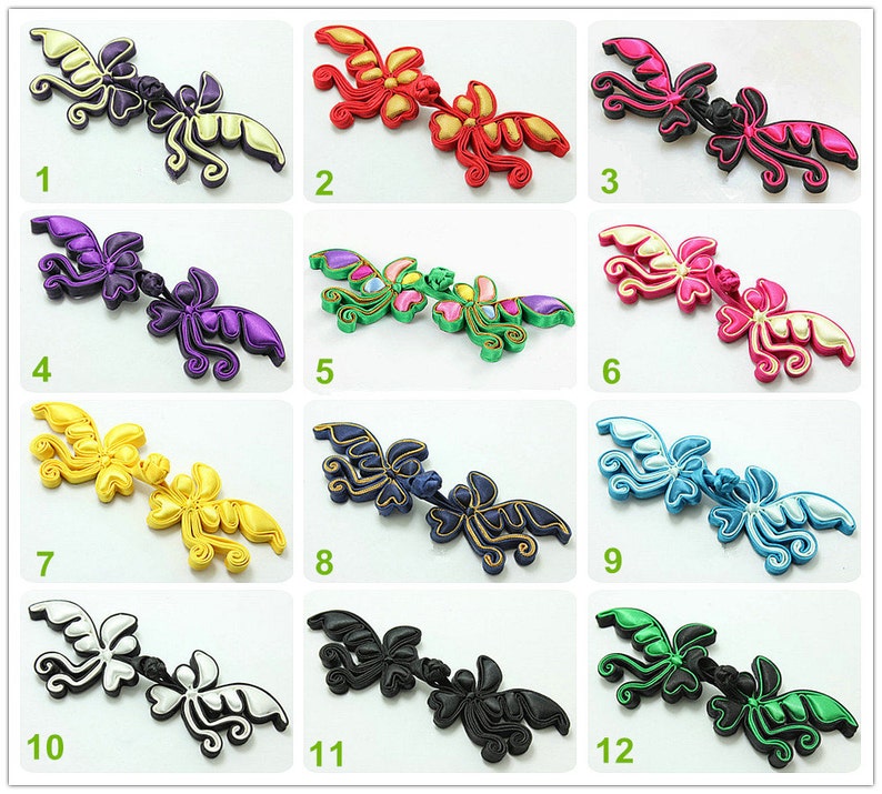 10x3.5cm Tradition Cloth Button Butterfly Silk Button DIY - Etsy