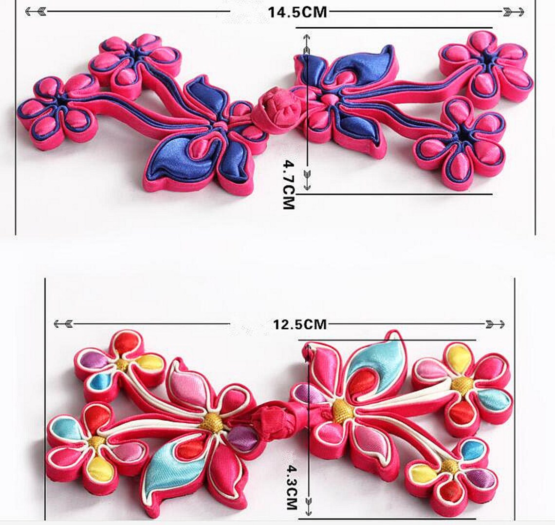 Tradition Colorful Flower Folk Art Button DIY Cloth Garment Chinese ...