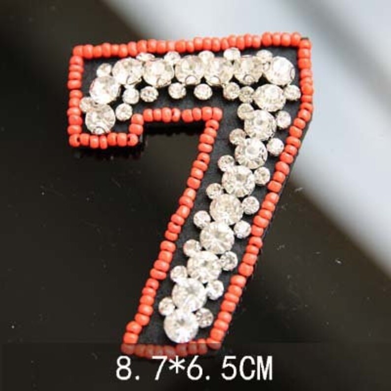 Fabric Crystal Beaded Color Numbers 0 to 9 Number Appliques | Etsy