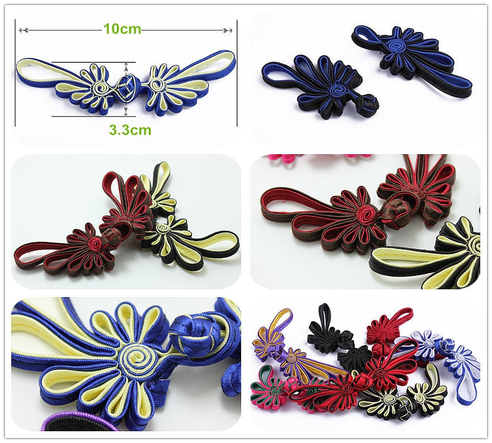 5 Pieces of Single Color 10x3.3cm Tradition Cloth Button Long - Etsy