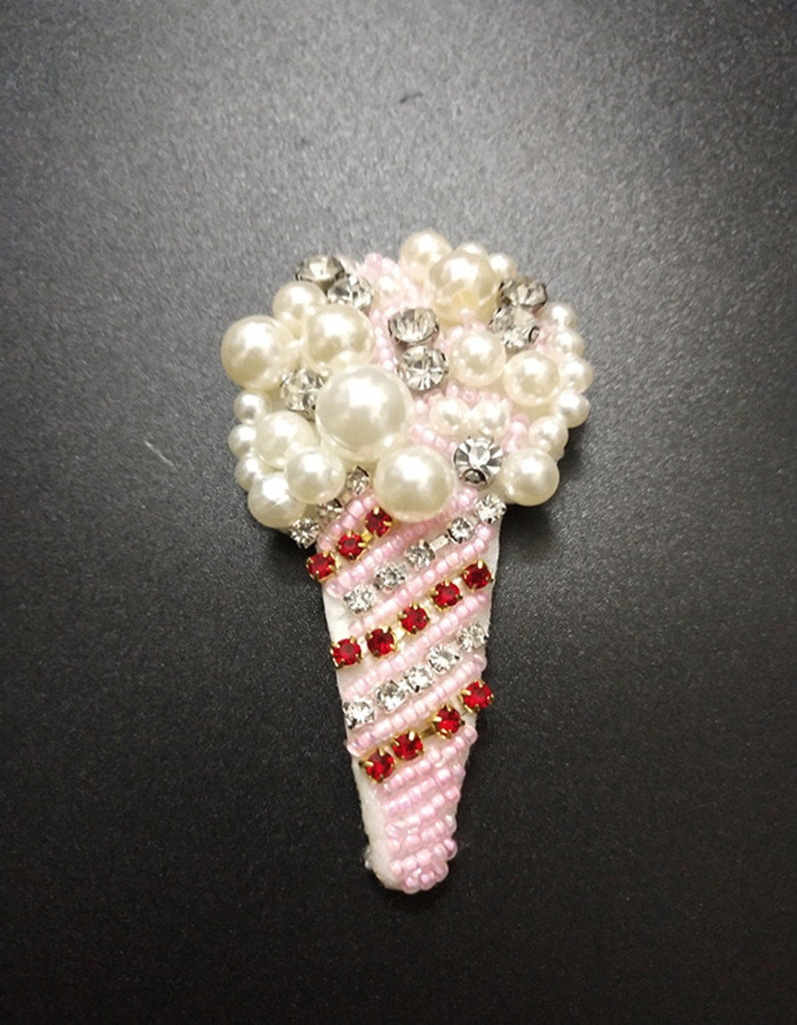 3.6x7.0cm Crystal Pearl Crystal Beaded Ice Cream Applique | Etsy
