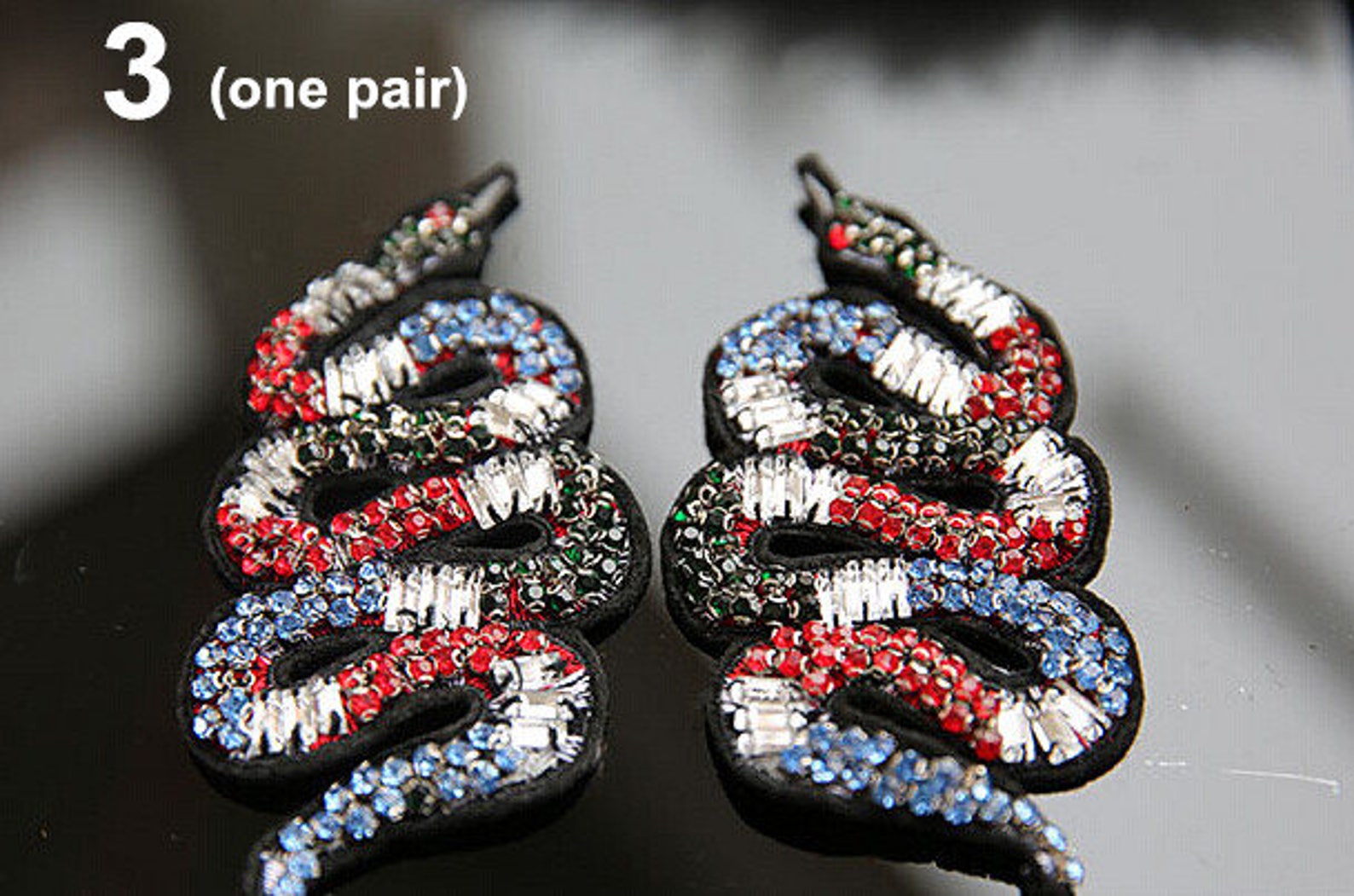 Crystal Sequins Beaded Queen Bee Snake Applique Cloth DIY - Etsy