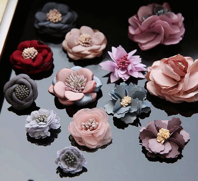 Fabric Silk Flower Applique Flower Cloth Stickers DIY Jacket - Etsy