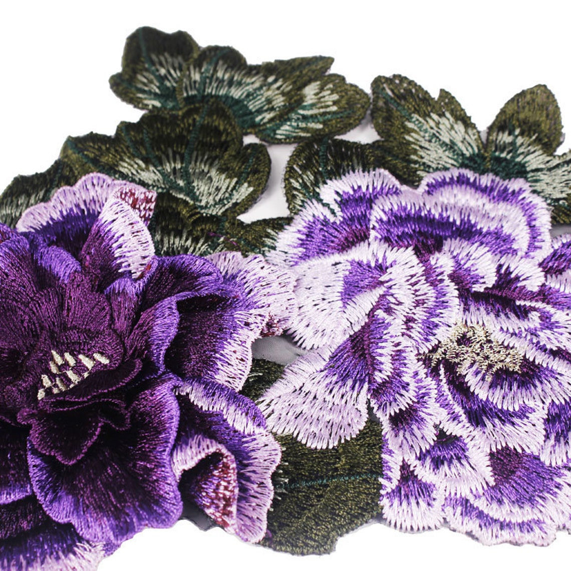 25x35cm Fabric Embroidery Peony Flower Applique Cloth Patch | Etsy