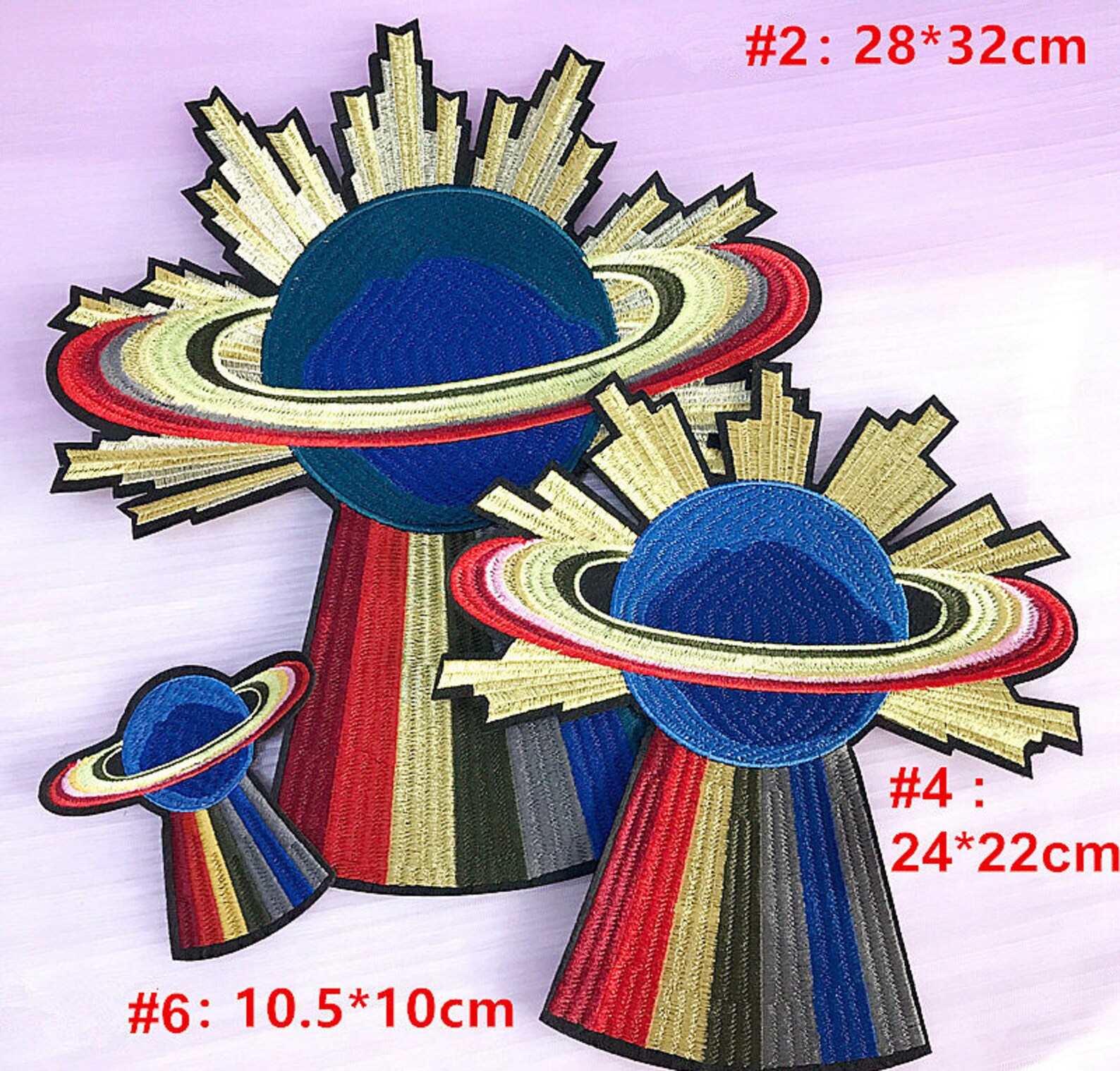 Fabric Embroidery Star Spaceship Applique Spacecraft Cloth DIY Brooch ...