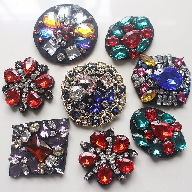 Crystal Beaded Stunning Crystal Flower Applique Cloth Stickers DIY ...