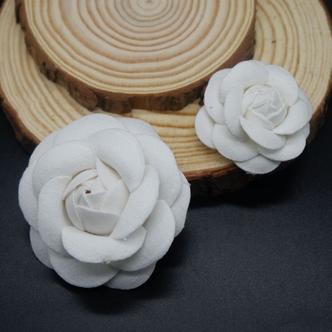 Fabric White Flower Applique Camellia Flower Cloth Patch Applique DIY ...