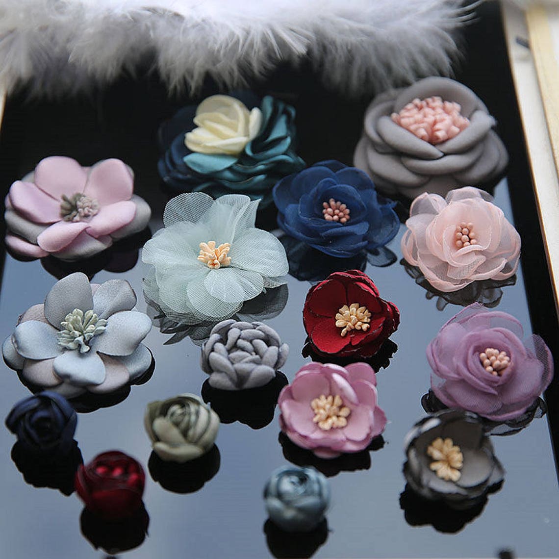 Fabric Silk Flower Applique Flower Cloth Stickers DIY Jacket - Etsy