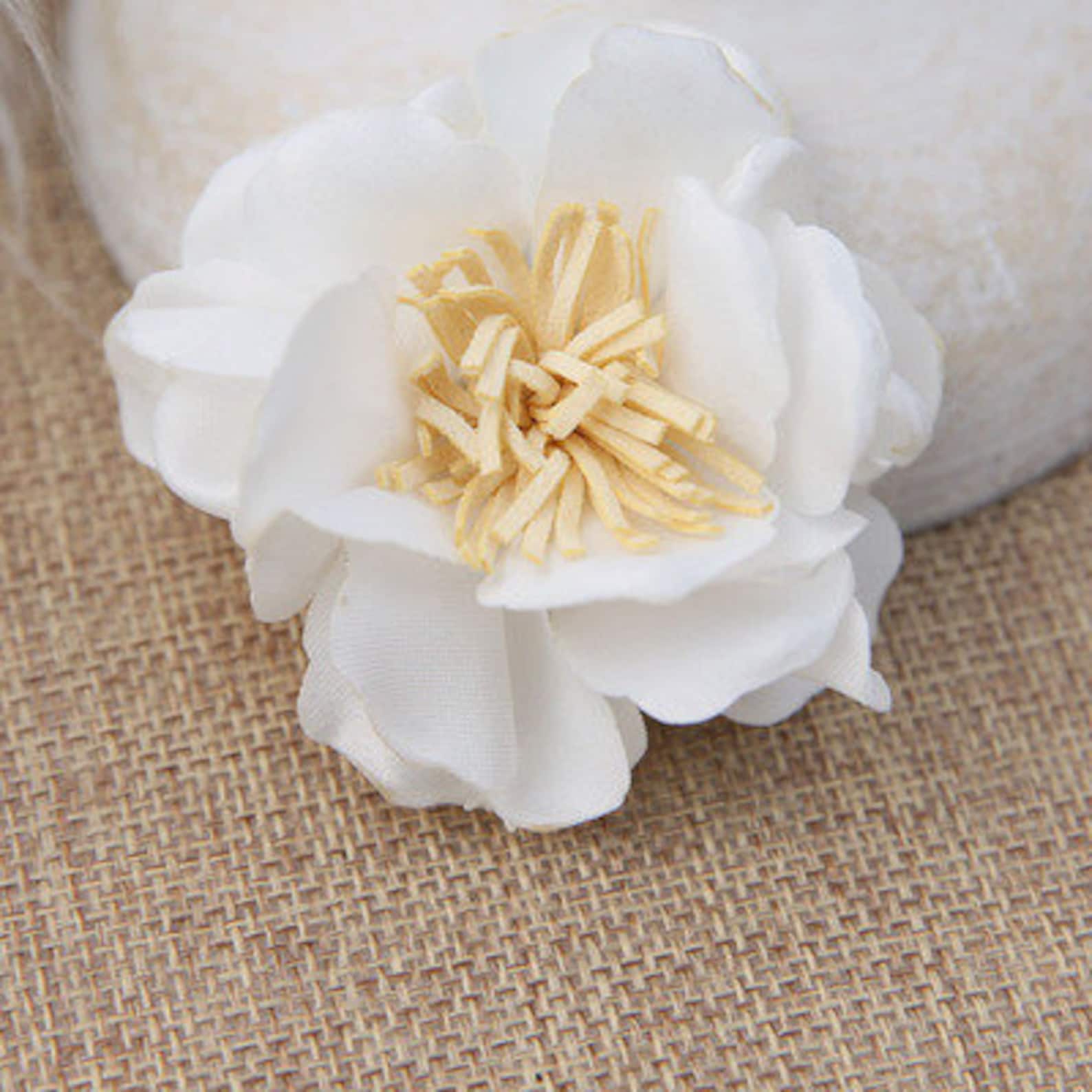 Fabric White Flower Applique Flowers Cloth Patch DIY Garment | Etsy