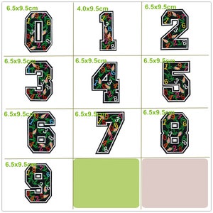 Fabric Embroidery Numbers 0 to 9 Number Appliques Arabic Numerals Cloth ...