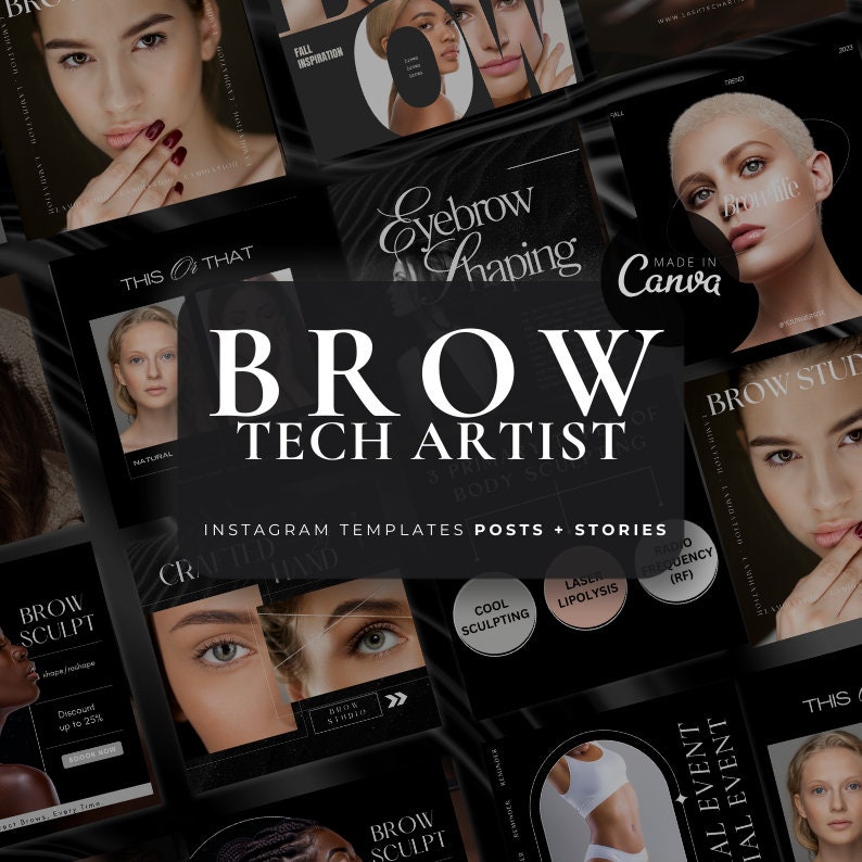 Brow Tech Instagram Templates Microblading Instagram Post PMU Instagram ...