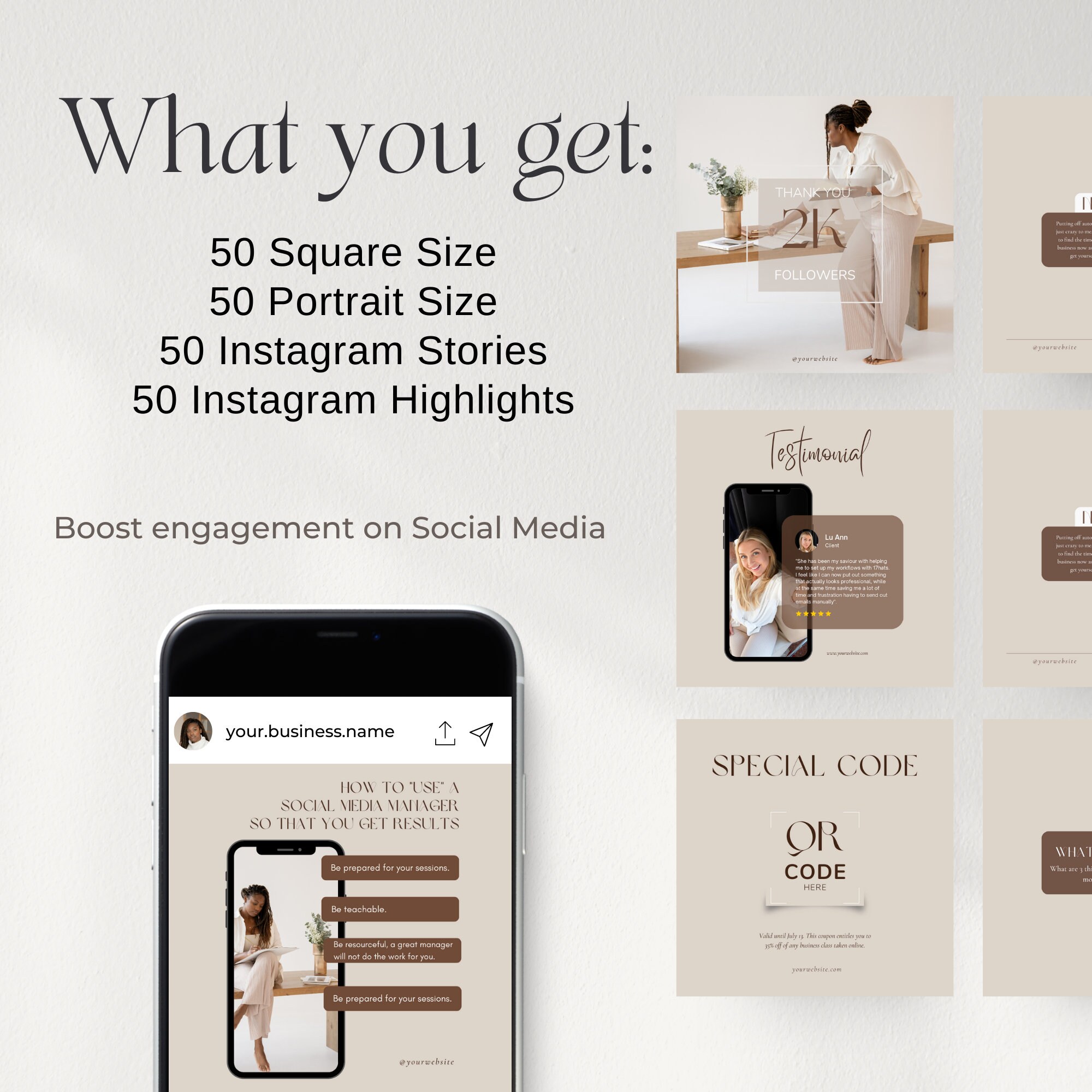 200 Instagram Post Templates, Marketing Templates, Instagram Engagement ...