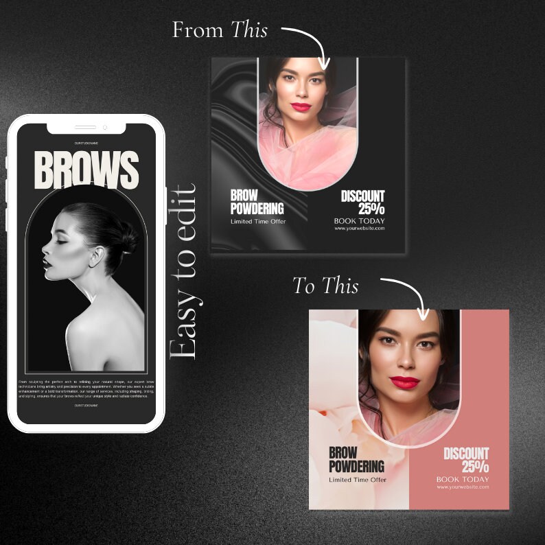 Brow Tech Instagram Templates Microblading Instagram Post PMU Instagram ...