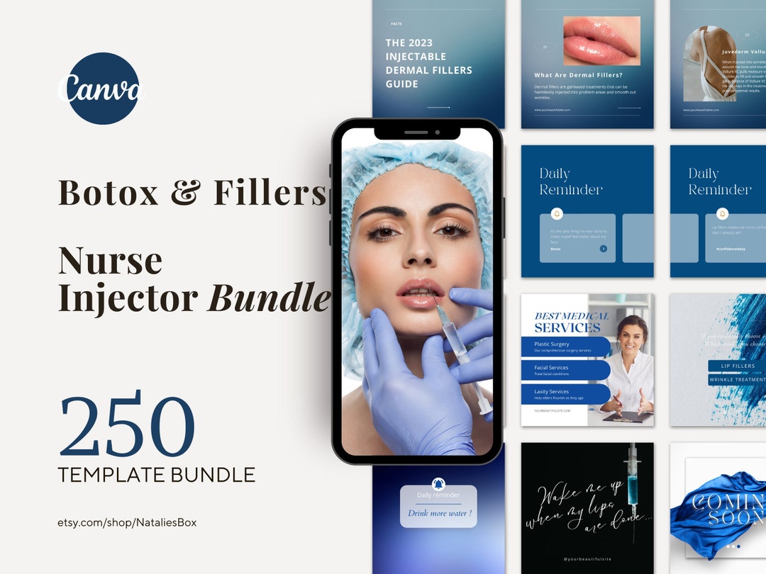 250 Nurse Injector Templates, Botox and Filler Instagram Templates ...
