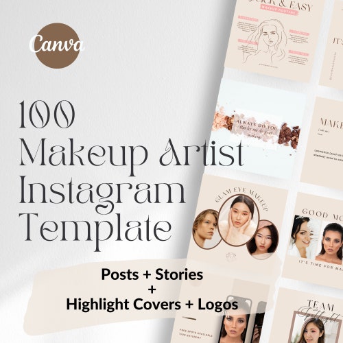 Makeup Artist Instagram Post Templates Beauty Skincare - Etsy