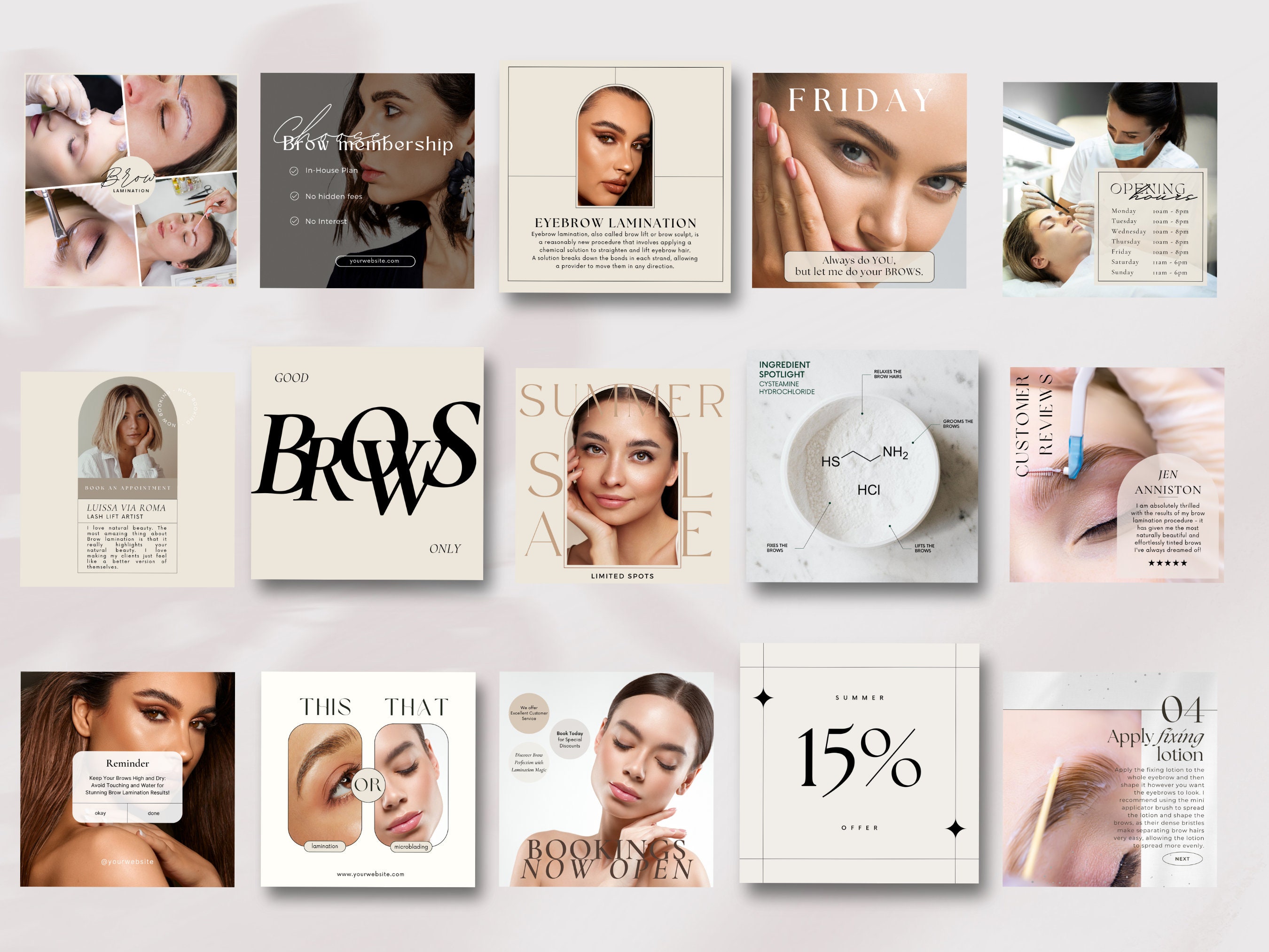 150 Brow Tech Instagram Templates, Eyebrow Artist Posts, PMU Instagram ...