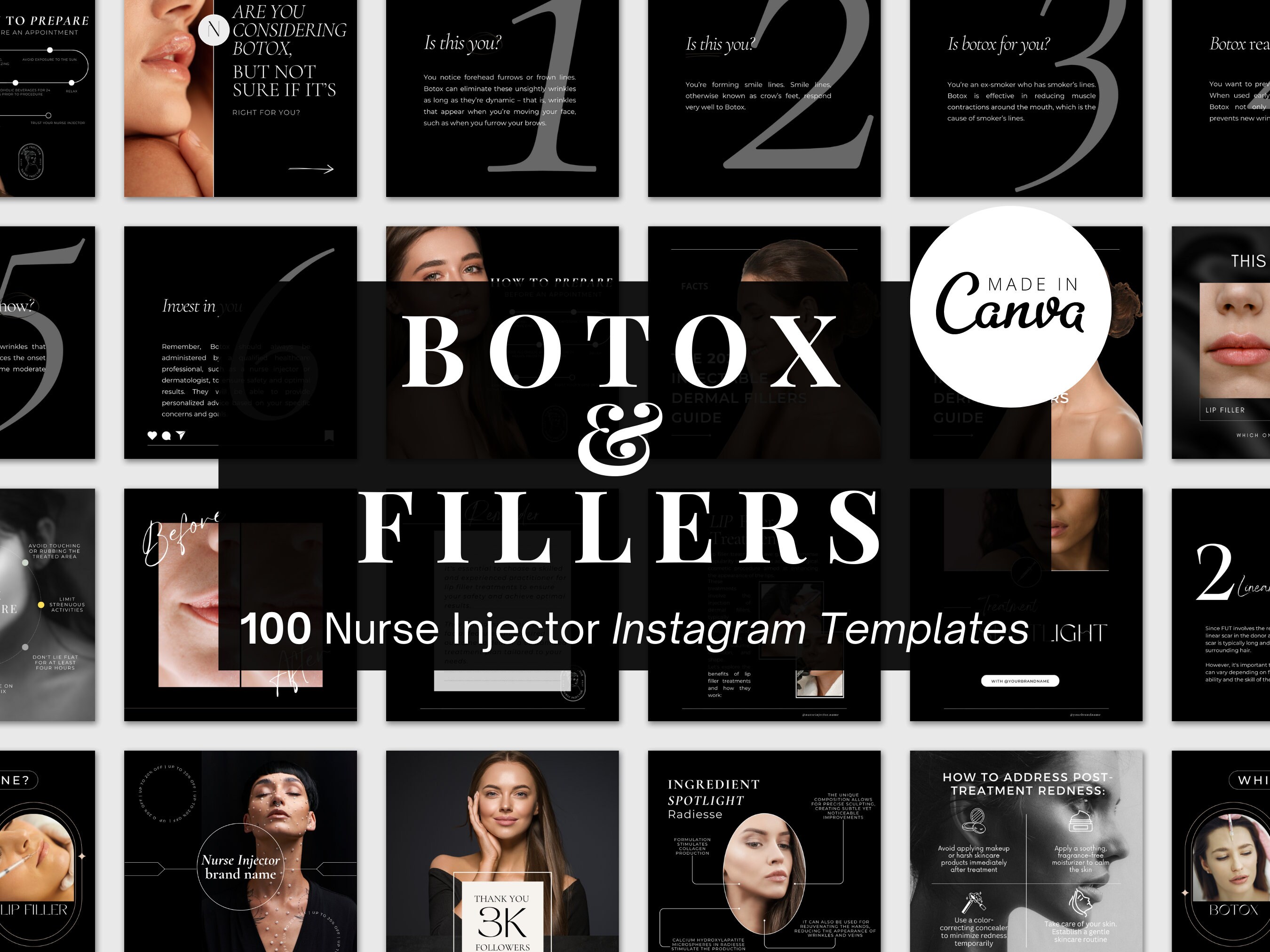 100 Botox and Filler Instagram Templates, Botox Templates, Filler ...