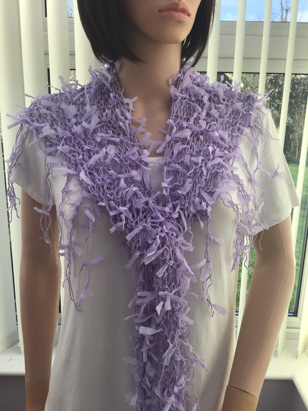 Pale Lilac Scarf, in a Beautiful Ribbon Thread, That’s Both Feminine ...
