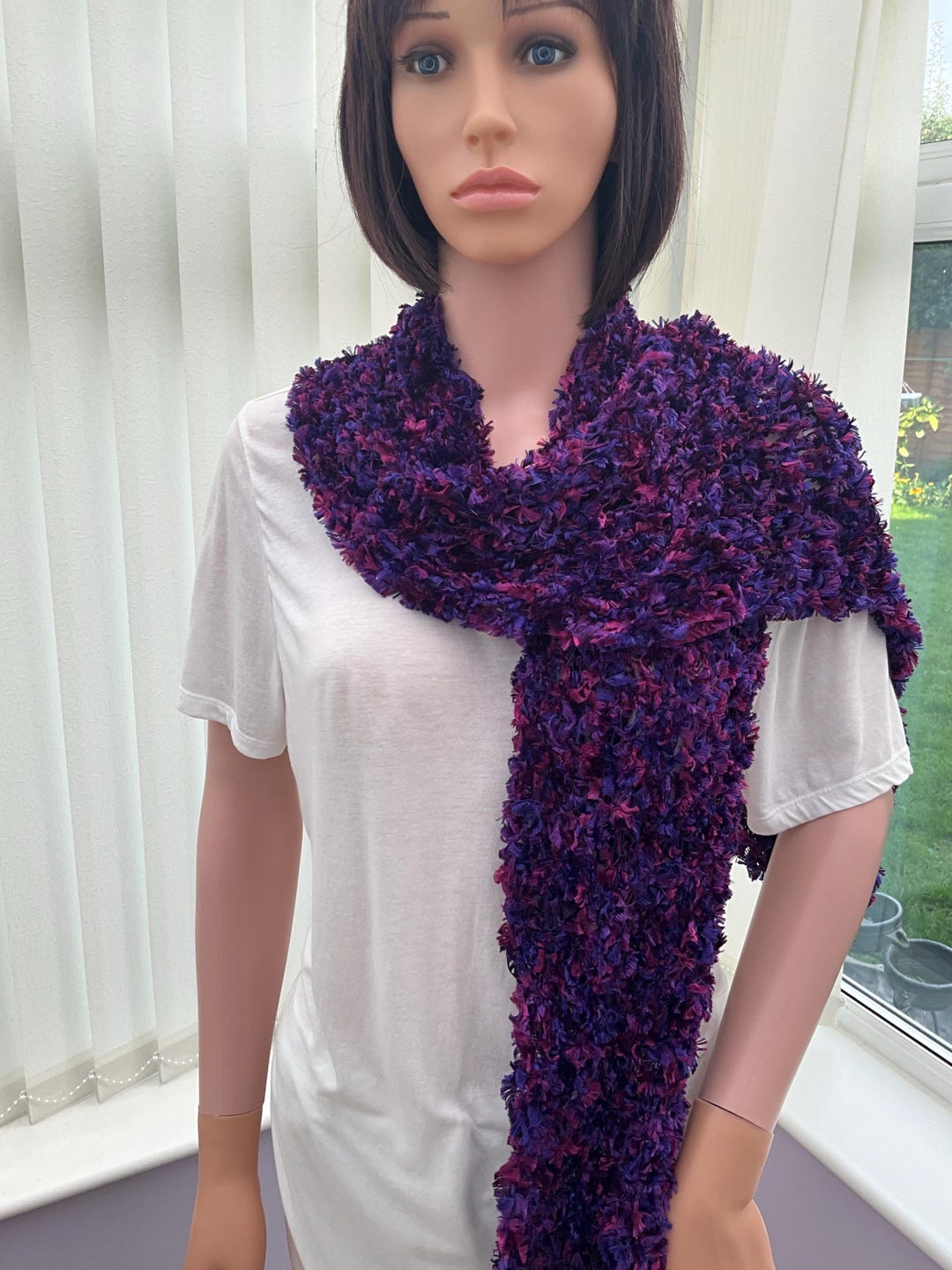 Long Soft Boa Scarf, Purple Boa, Thank You Gift, Gorgeous Soft Scarf ...