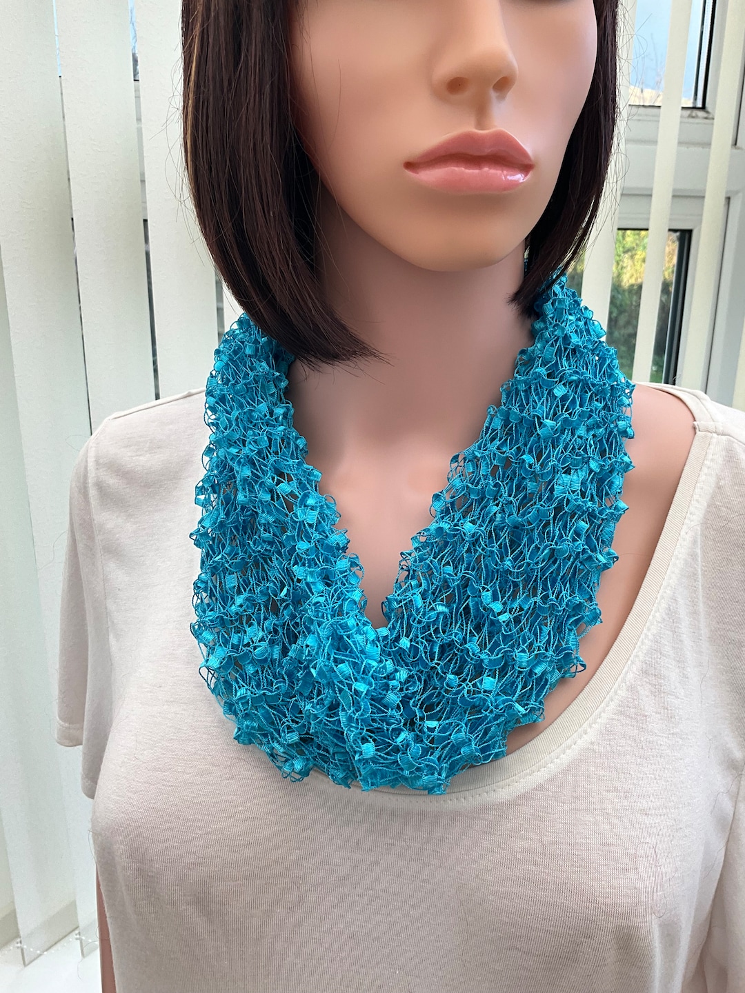Small Cowl Scarf Rich Turquoise Letter Box Gift Dainty - Etsy UK