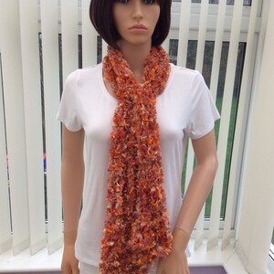 Luxurious Long, Snuggly Flame Coloured Scarf, a Stunning Accessory ...