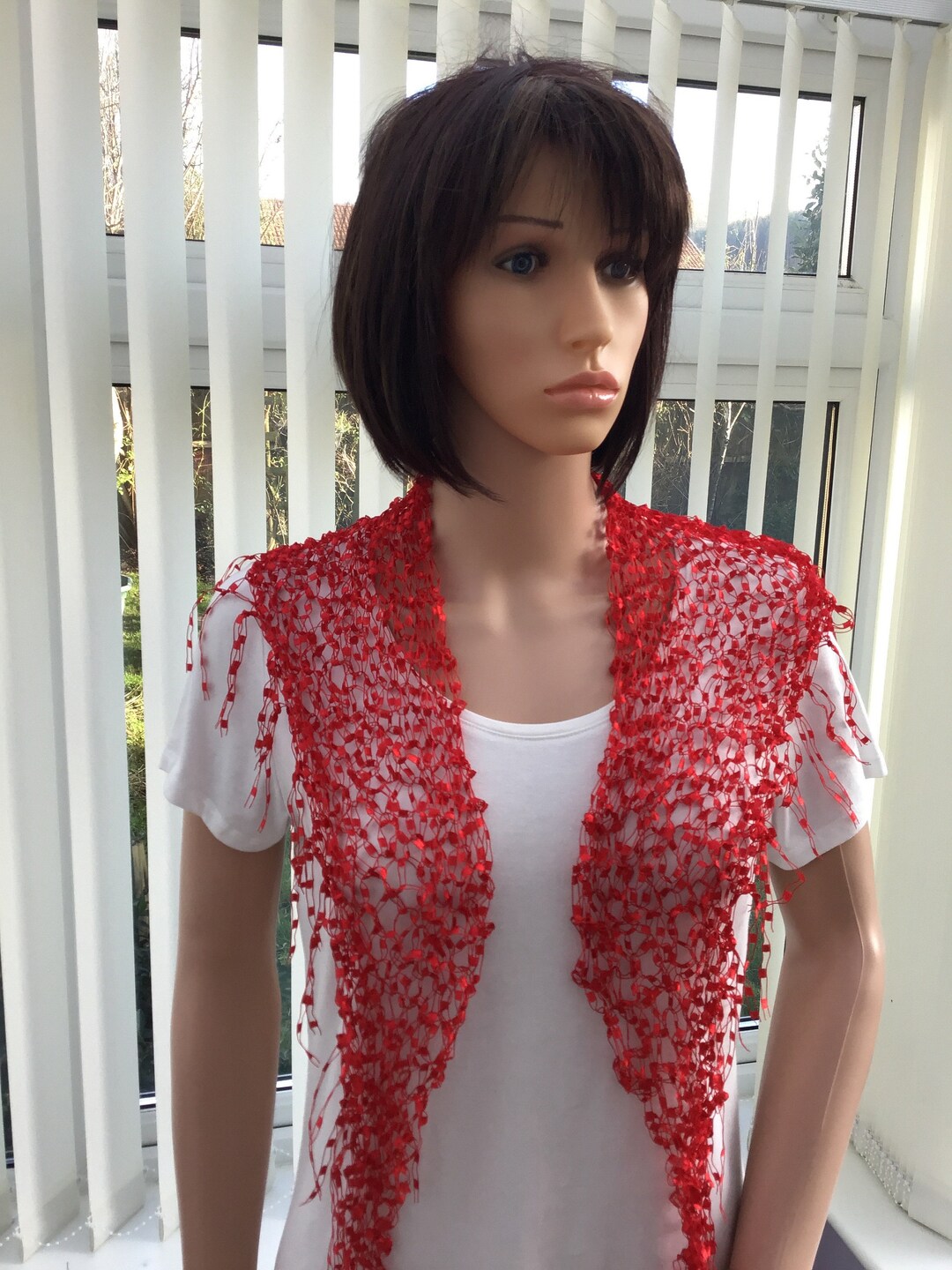 Bright Red Scarf, a Romantic Valentines Day Gift, A Stunning Accessory ...