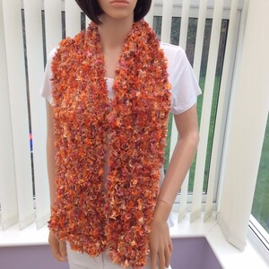Luxurious Long, Snuggly Flame Coloured Scarf, a Stunning Accessory ...