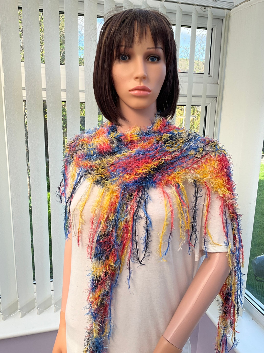 Soft Rainbow Scarf, Mix and Match Wear, Very Soft Multishade, Brighten ...