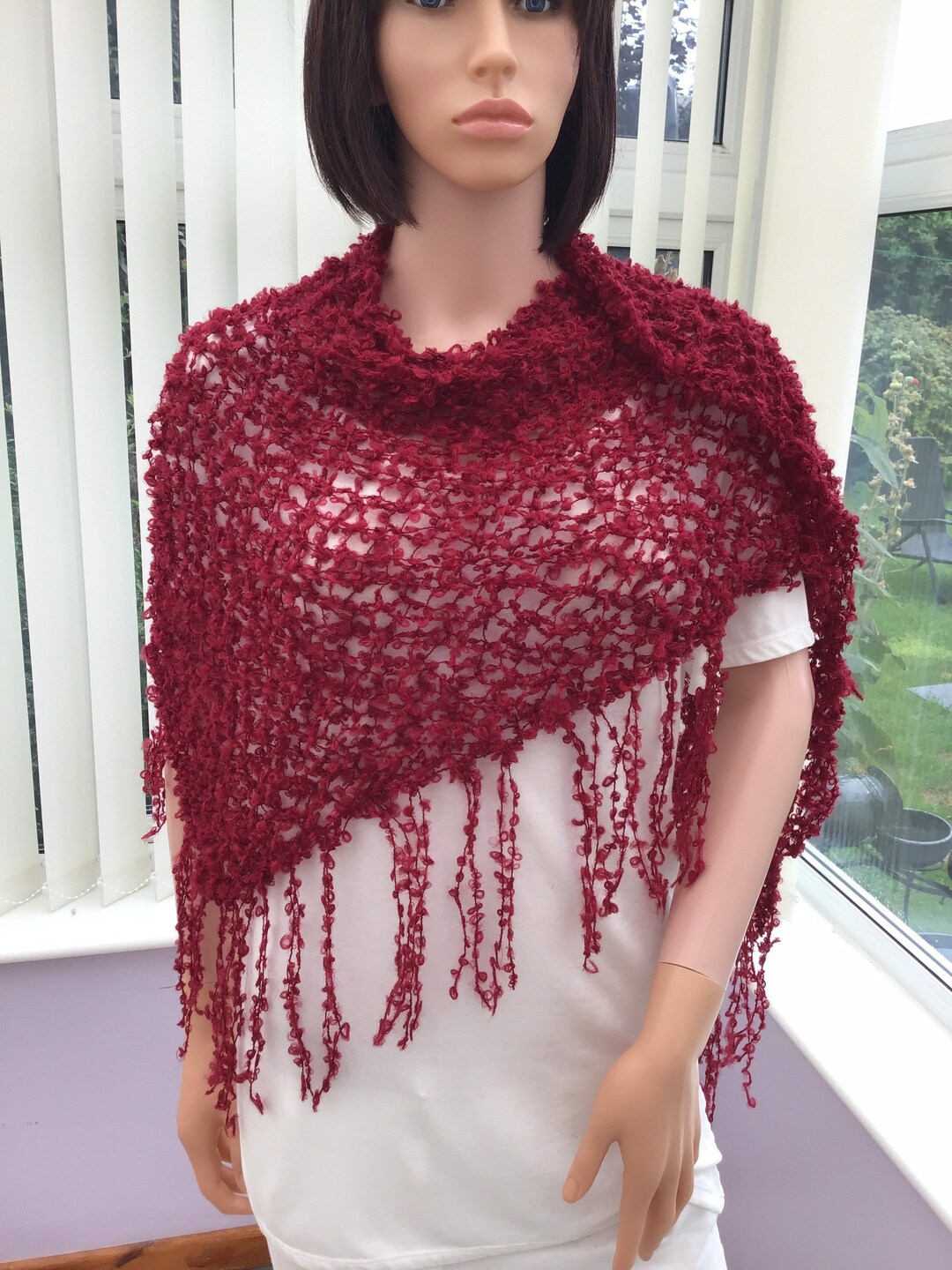 Lacy Look Shawl, Light N Comfortable, Look Stylish Anytime, Rich Dark ...