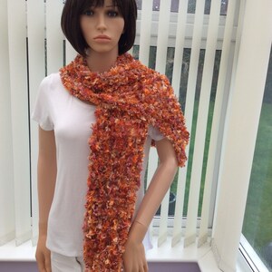 Luxurious Long, Snuggly Flame Coloured Scarf, a Stunning Accessory ...