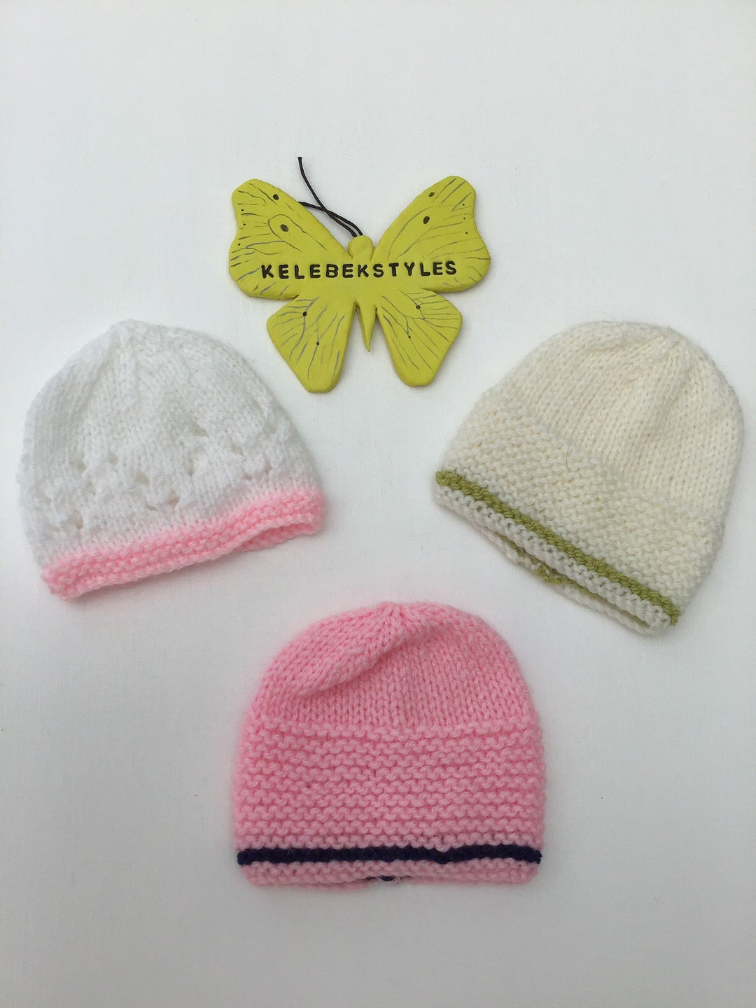 Smart & Pretty Set of Hats, for Newborn or Premature Baby, Set of Three ...