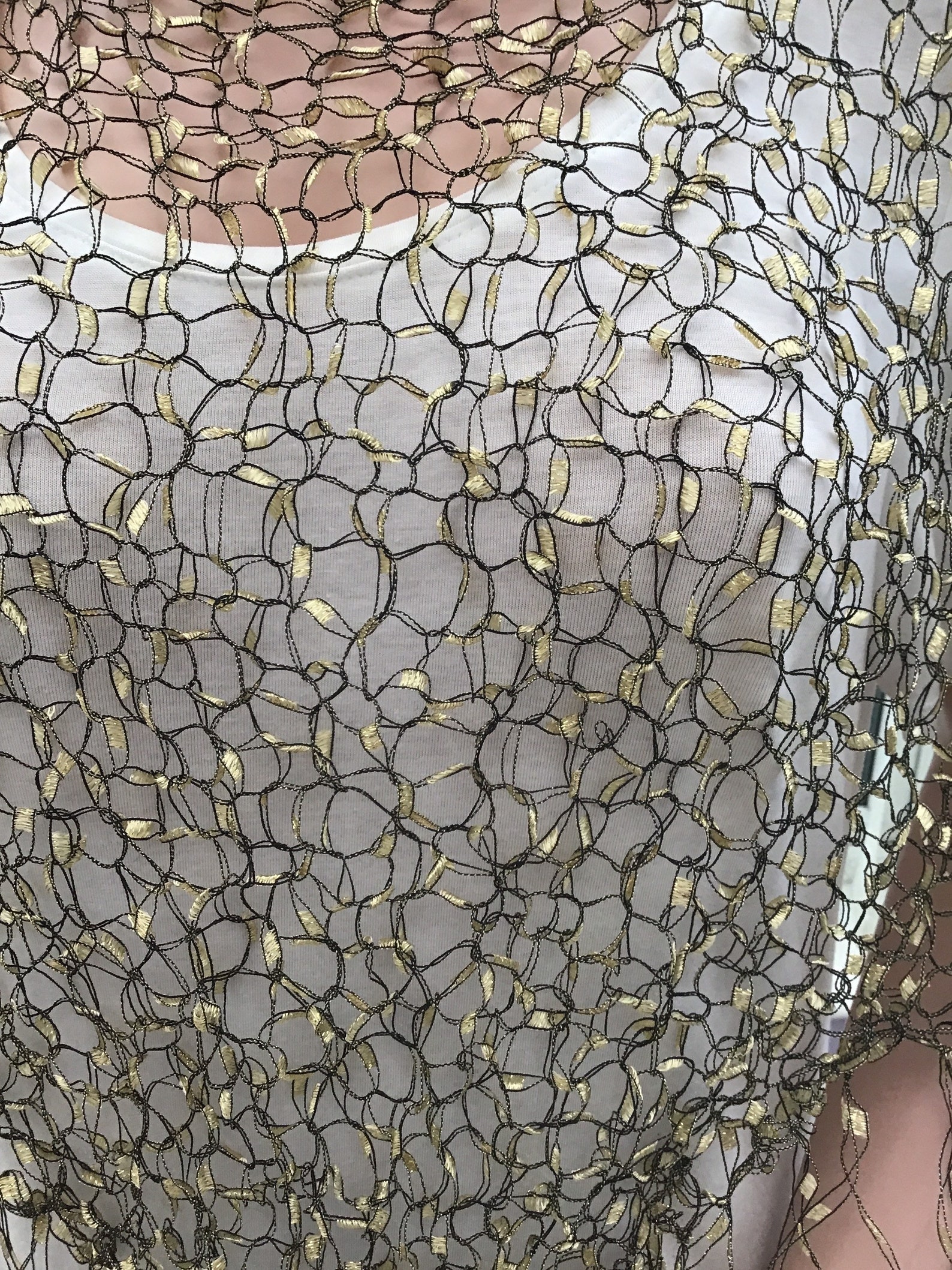 Gold Sheen Wrap Shawl With Lacy Look Pretty Wear for Her - Etsy