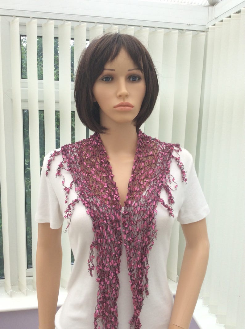 Very Pretty Scarf in a Variety of Pinks Quirky Fringing - Etsy
