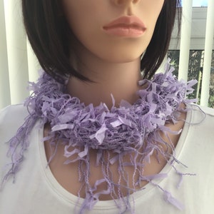Pale Lilac Scarf, in a Beautiful Ribbon Thread, That’s Both Feminine ...
