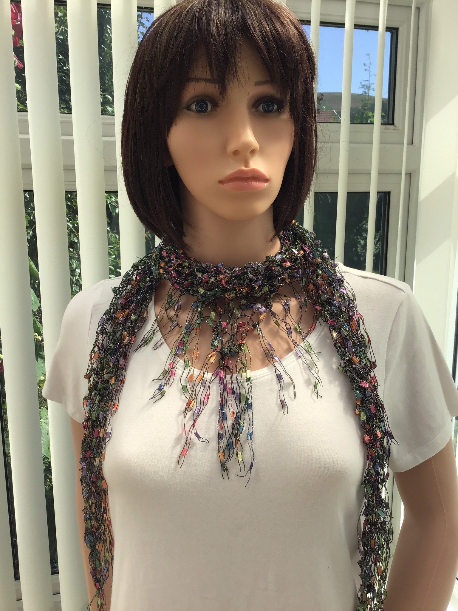 Sparkly Fun Scarf in Multi Shades Just Asking to Be Noticed - Etsy